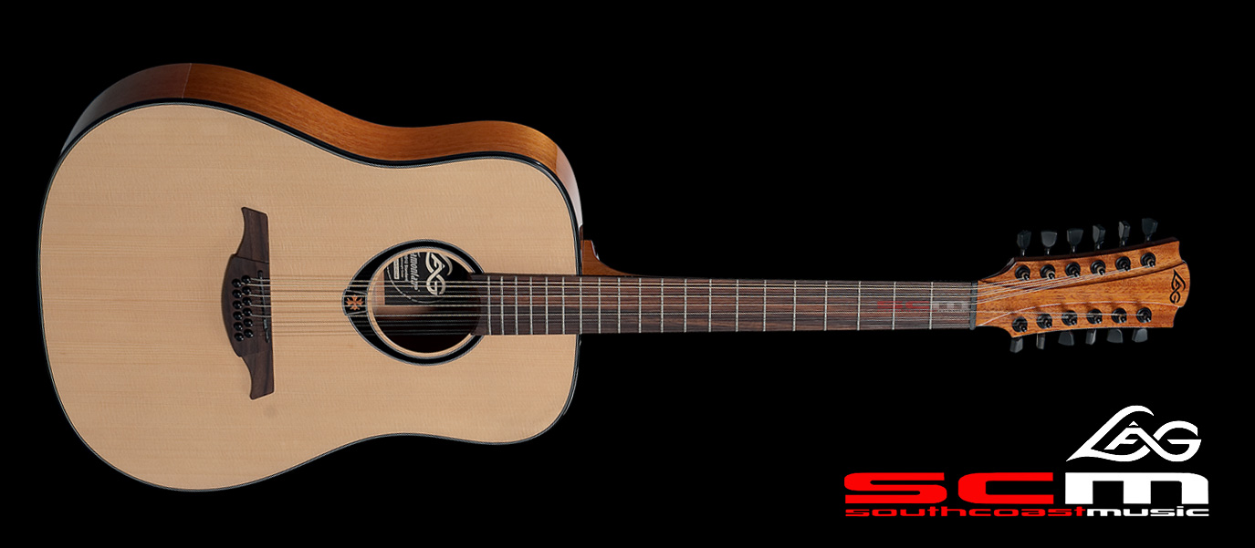 LAG Tramontane T66D12 Twelve String Dreadnought Acoustic Guitar Pro-SCM ...