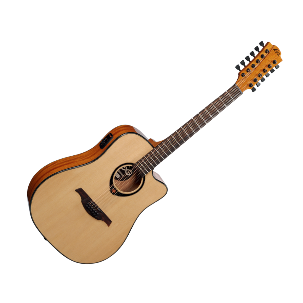 LAG Tramontane T66D-12CE Twelve String Dreadnought Acoustic Guitar with ... LAG Tramontane T66D-12CE Twelve String Dreadnought Acoustic Guitar with ...