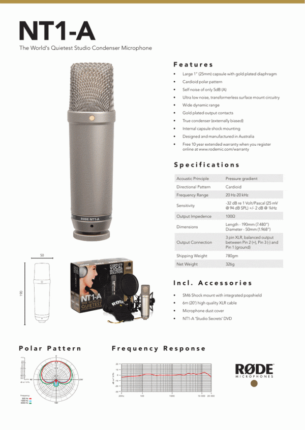 Rode NT-1A Cardioid Condenser Microphone Bundle – South Coast Music