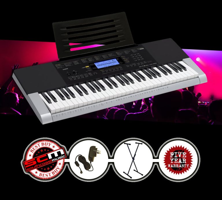 CASIO CTK4400 Portable Keyboard with 240VAC Adaptor & Height Adjustable ...