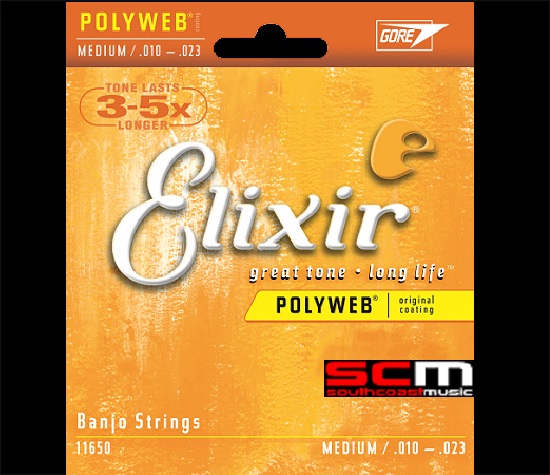 Elixir 11650 Banjo 5 String Set 9-20 Nickel PolyWeb Medium Strings – South Coast Music