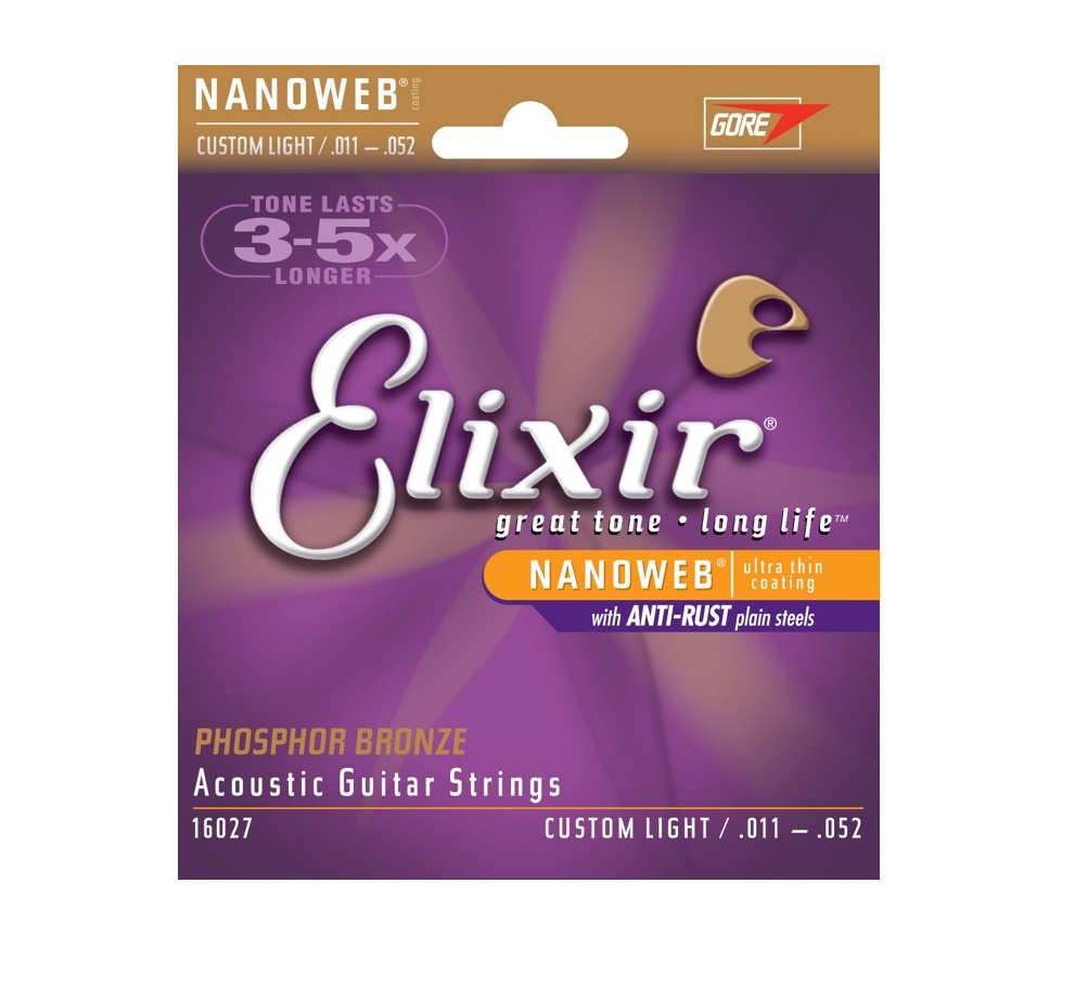 Elixir E16027 Acoustic Phosphor Bronze 11-52 Guitar Strings Light ...