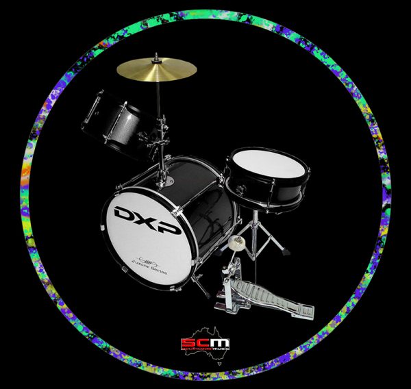 DXP 3 Piece Junior Drum Kit TXJ3BK Drumset with Cymbal & Sticks Black ...