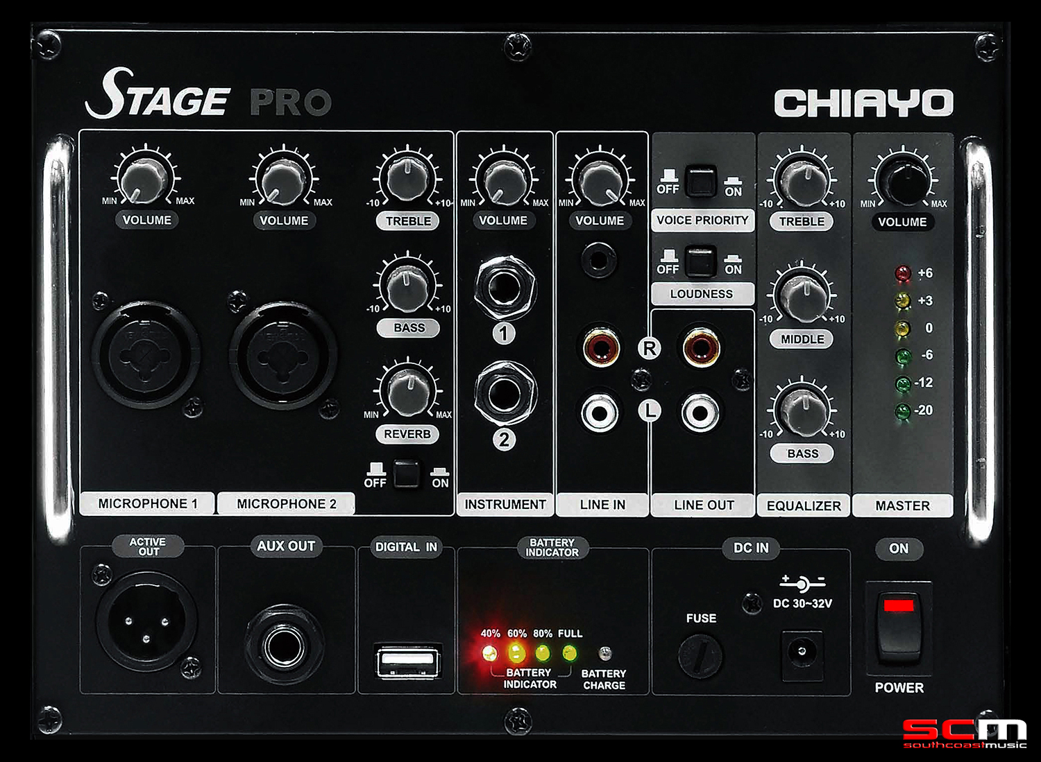 CHIAYO STAGE PRO 200 Portable PA System Battery and 240VAC Operation – South Coast Music
