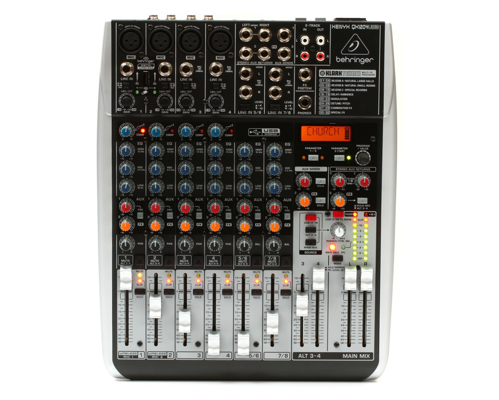 Behringer Xenyx QX1204USB 12-Input Mixer w/ FX & USB PA Performance ...