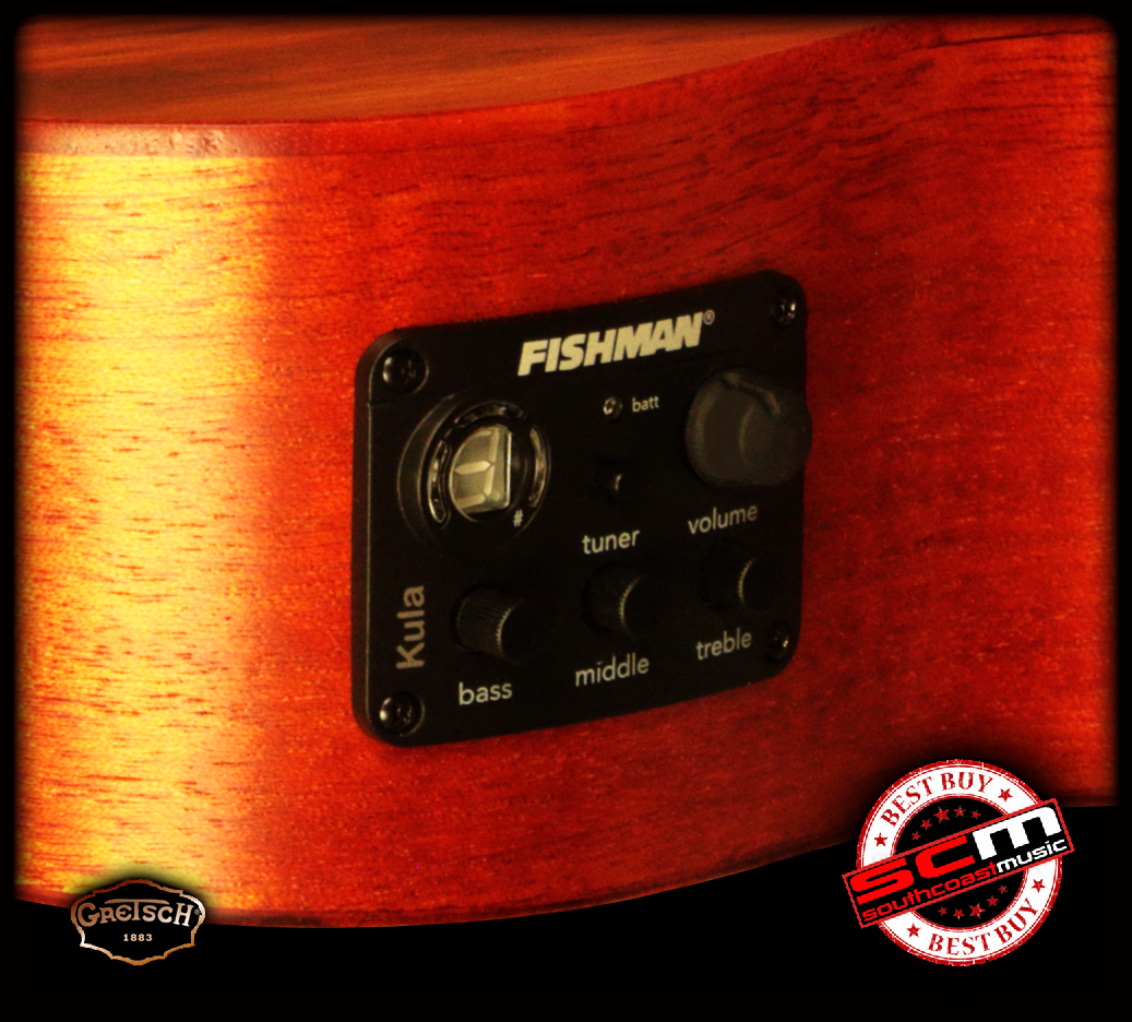 Gretsch G9121 A.C.E. Tenor Acoustic Electric Ukulele with Gig Bag and Fishman KULA pickup system ...