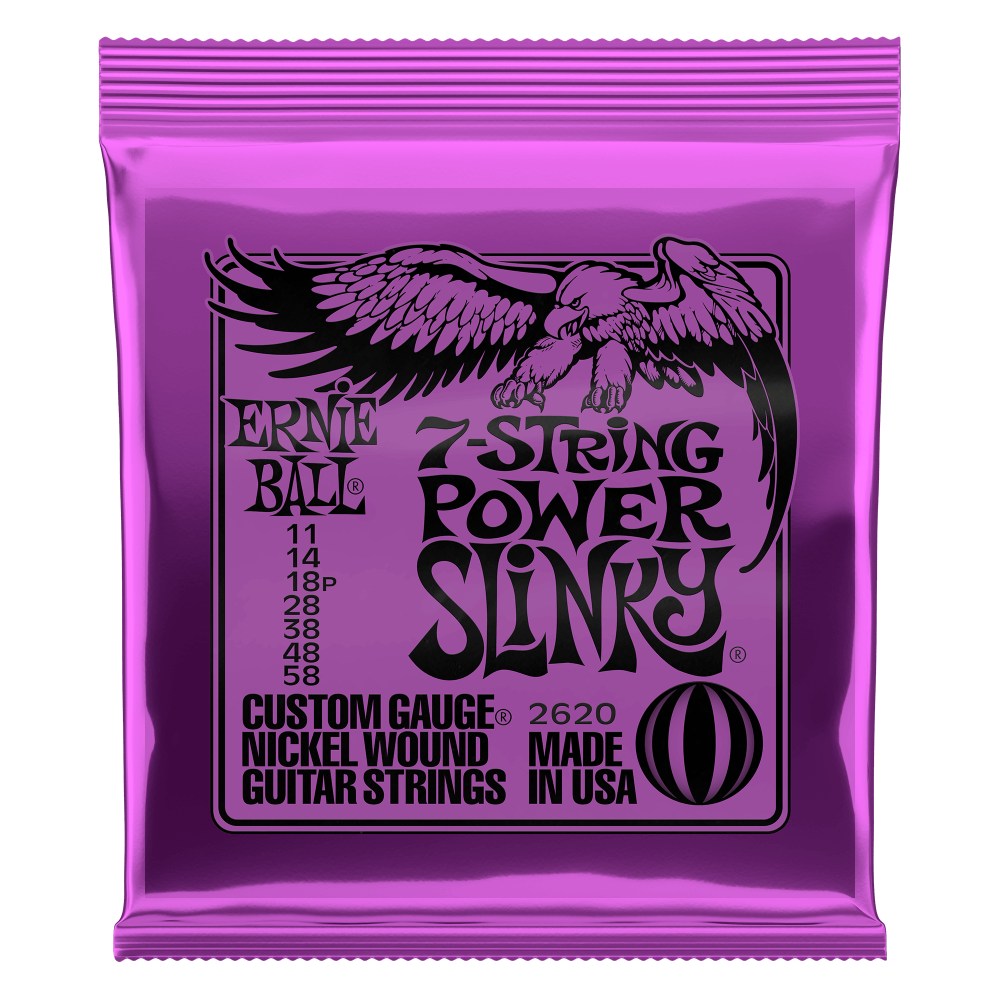 Ernie Ball 2620 Power Slinky 7-String Nickel Wound Electric Guitar ...