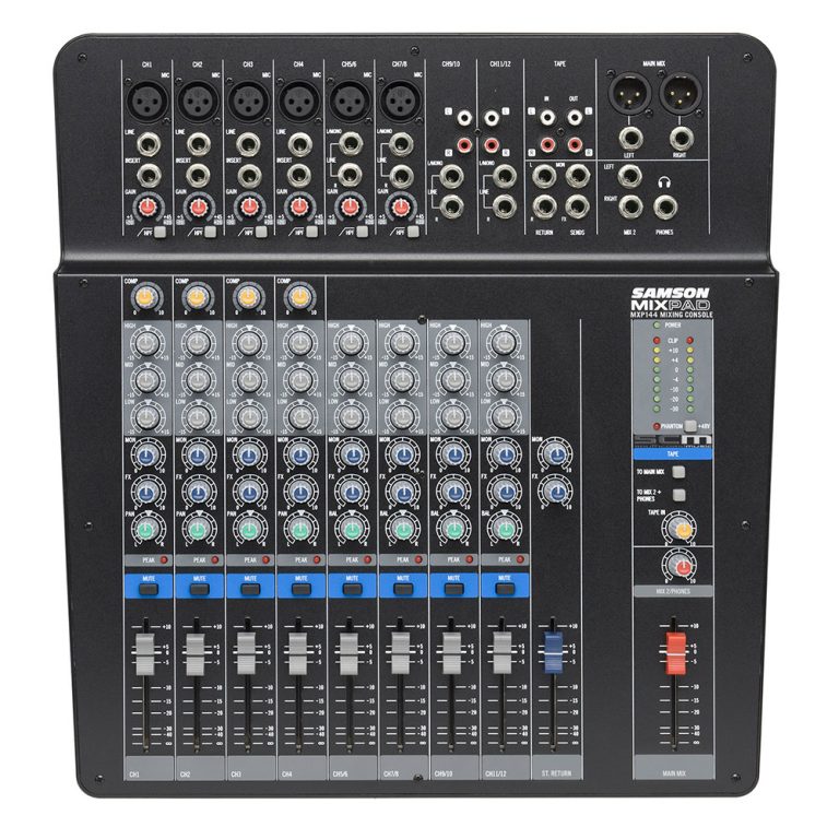 Samson MixPad MXP144 Mixer 14 Input Mixer, 6 x Mic Preamps, 4 x ...
