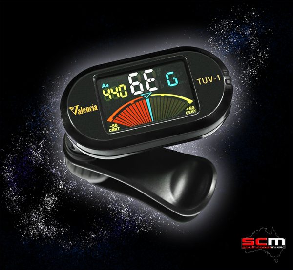 Valencia TUV-1 Digital Chromatic Tuner Full Colour Screen Multi ...