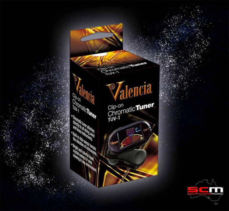 Valencia TUV-1 Digital Chromatic Tuner Full Colour Screen Multi ...