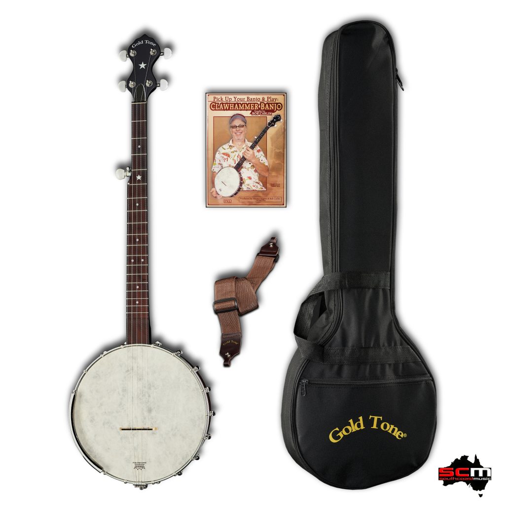 Gold Tone CC OT Cripple Creek Clawhammer Frailing 5 String Banjo Package South Coast Music