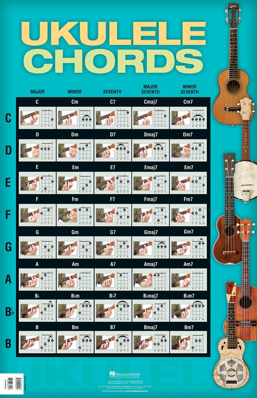 Ukulele Chords Full Colour Wall Poster 22 inch. x 34 inch Poster - Wall ...
