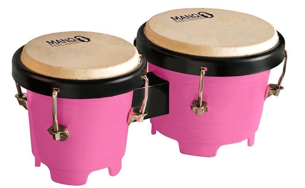 Mini Bongo Drums Pink Dadi 4½" & 5" Natural Skins Bongos Plastic Shells ...