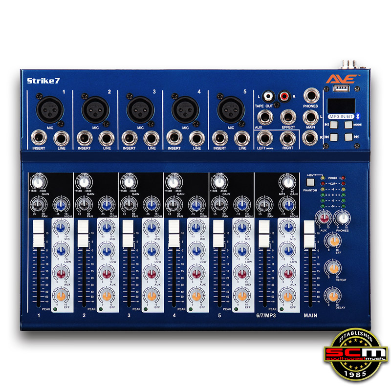 AVE Strike 7 - 7 Channel Audio Mixer with Delay and Bluetooth – South ...
