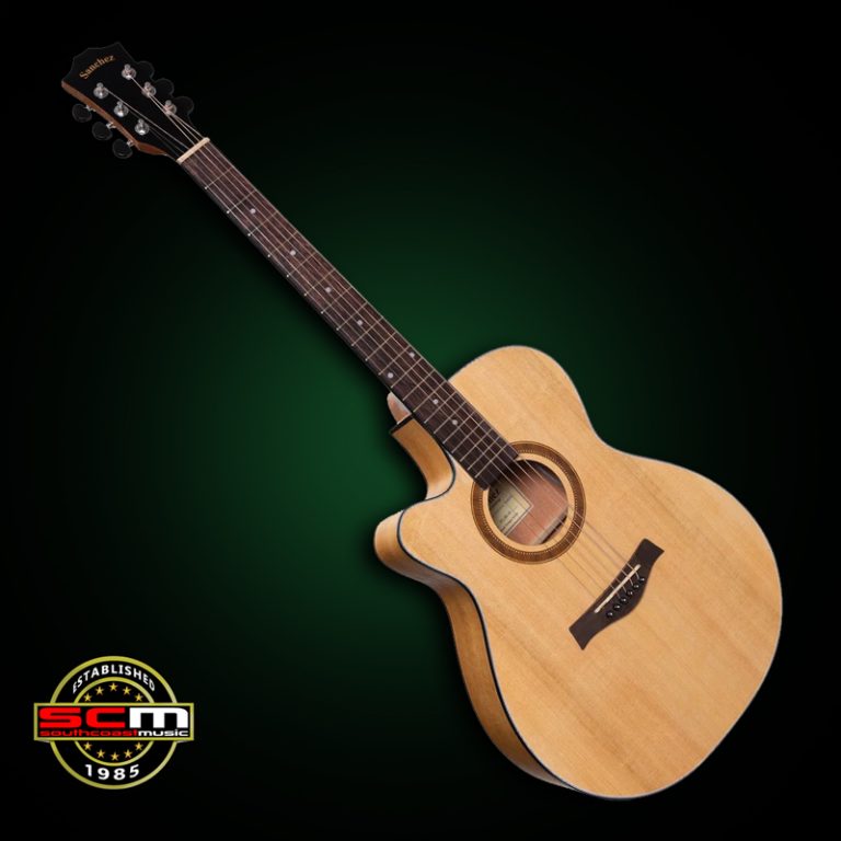 Sanchez SFC18L Small Body Acoustic/Electric Guitar with Gig Bag, Strap ...