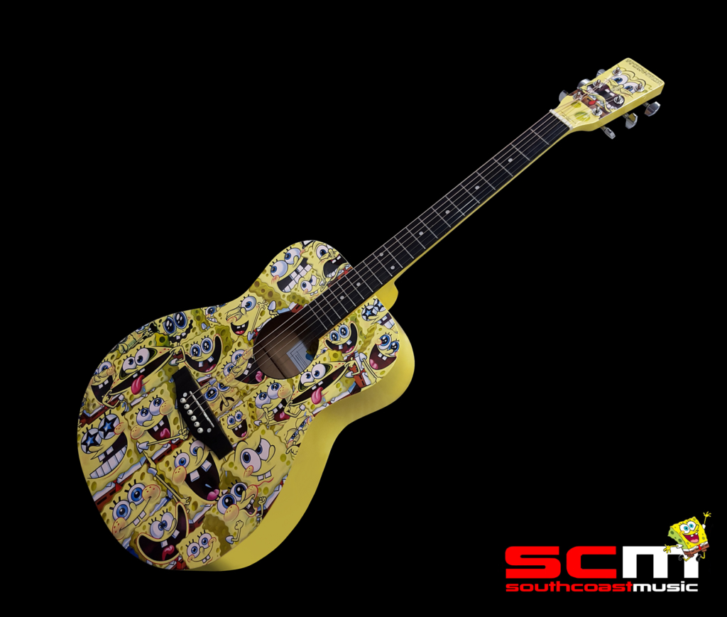 SPONGEBOB SQUAREPANTS STEEL STRING ACOUSTIC GUITAR PACK PRO-SCM SET UP ...